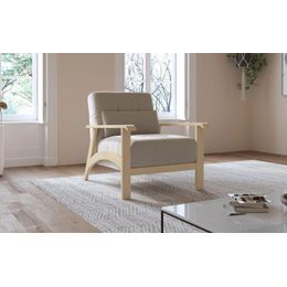Sit & More sit&more Sessel Billund, Armlehnen aus Buchenholz in natur, verschiedene Bezüge und Farben, beige