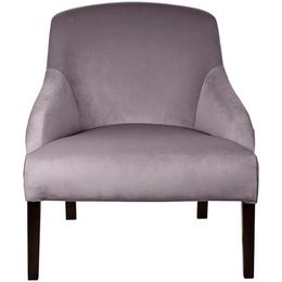 Fink Loungesessel Sessel, mit schmalen Armlehnen, massive Holzbeine in Buche schwarz, rosa
