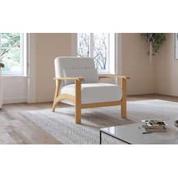 Sit & More sit&more Sessel Billund, Armlehnen aus eichefarbigem Buchenholz, verschiedene Bezüge und Farben, silberfarben