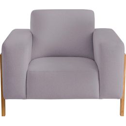 exxpo - sofa fashion Sessel, im Scandinavian Design, mit Massive Holzfüße, frei im Raum stellbar, lila