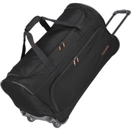 Travelite Reisetasche Basics Fresh, 71 cm, schwarz, Duffle Bag Reisegepäck Reisebag mit Rollen, schwarz