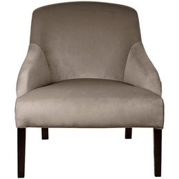 Fink Loungesessel Sessel, mit schmalen Armlehnen, massive Holzbeine in Buche schwarz, braun