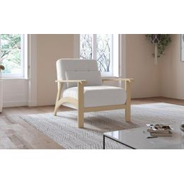 Sit & More sit&more Sessel Billund, Armlehnen aus Buchenholz in natur, verschiedene Bezüge und Farben, silberfarben