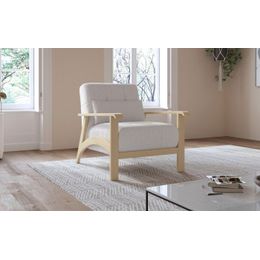 Sit & More sit&more Sessel Billund, Armlehnen aus Buchenholz in natur, verschiedene Bezüge und Farben, beige