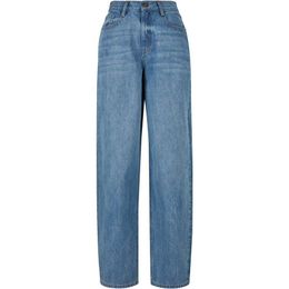Urban Classics Bequeme Jeans Urban Classics Damen Ladies High Waist 90´S Wide Leg Denim Pants (1-tlg), blau