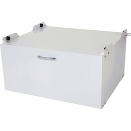 Waschmaschinenunterschrank HHG 881, Sockel Podest Erhöhung Untergestell, Schublade 33x61x62cm, weiß - white