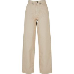 Urban Classics Bequeme Jeans Damen Ladies High Waist 90´S Wide Leg Denim Pants (1-tlg), weiß
