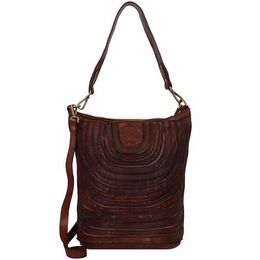 Caterina Lucchi Schultertasche Leder 30 cm cognac