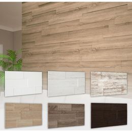 HEXIM Wandverkleidung - Stilvolle 3D Paneele mit 7 Verlegevarianten, Holzpaneele aus mdf - stella Dekorpaneel Holzwand: Eiche Vintage, 2 Packungen - 2.26