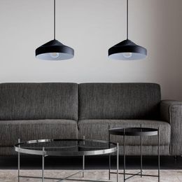 Paco Home - Pendelleuchte Hängelampe Esszimmer Küchenlampe Hängend Esstischlampe Innen Weiß Schwarz-Weiß, Design t + Leuchtmittel G95 Bernstein