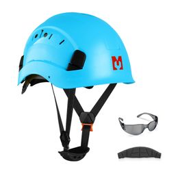 Mustbau Sicherheitshelm-Set - Schutzhelm mit Schutzbrille, Verstellbarer Kopfriemen von 53 bis 63 cm