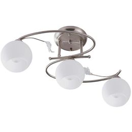 LINDBY - Svean - dreiflammige Deckenlampe - weiß, nickel matt