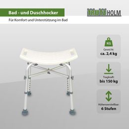 TrutzHolm Badhocker 150 kg extra Querverstrebungen 6 fach verstellbar stabiler Duschstuhl Badestuhl Duschhocker