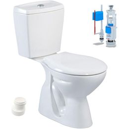 Belvit - Stand-WC mit Taharet Keramik-Spülkasten Softclose WC-Sitz Toilette wc Senkrecht Boden - Weiß