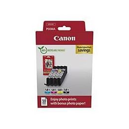 Canon CLI-581 C/M/Y/BK Photo Value Pack - 4er-Pack - 5.6 ml - Schwarz, Gelb, Cyan, Magenta - original - Box