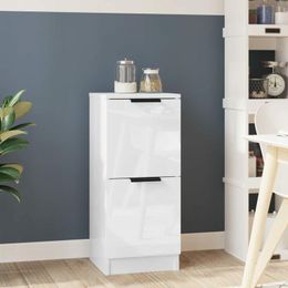 MAISONCHIC - Sideboard Kommode Küchenschrank Aufbewahrungsschrank Hochglanz-Weiß 30x30x70 cm Holzwerkstoff NNDG9509