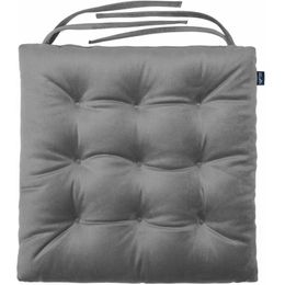 Loft 25 - Sitzkissen für Wohnzimmer, Samt Stuhl Kissen für den Innenbereich, Anti-Rutsch-Stuhl Sitzkissen mit sicheren Bindungen - Schiefer