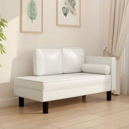 MAISONCHIC - Sofa Loungesofa Couch Modern mit Kissen und Nackenrolle Creme Kunstleder DE49573