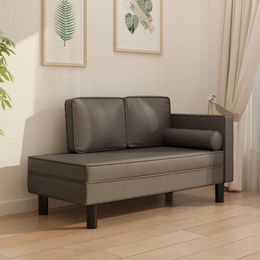 MAISONCHIC - Sofa Loungesofa Couch Modern mit Kissen und Nackenrolle Grau Kunstleder DE92867