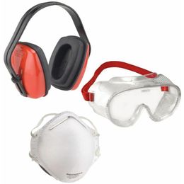 Weitere - Arbeitsschutz-Set 3-teilig Brille Gehörschutz Maske Arbeitskleidung