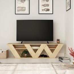 Ralla Moderner TV-Ständer Multimedia-Zentrum TV-Einheit Mit Regalen 158cm - Eiche - Eiche - Decortie