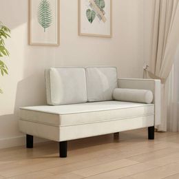 Bonnevie - Sofa - Couch Wohnzimmersofa mit Kissen und Nackenrolle Creme Samt BV179158