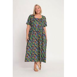 Ulla Popken Sommerkleid Jerseykleid Empirenaht Carree-Ausschnitt Halbarm