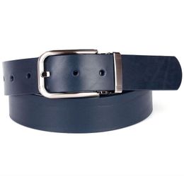 Anthoni Crown Herren Lederg&uuml;rtel 3,5 cm breiter Volllederg&uuml;rtel blau 85