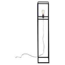 Stehlampe Standleuchte Designlampe Wohnzimmer Fußschalter schwarz, Metall, Fassung 1x E27, LxBxH 25x25x130 cm
