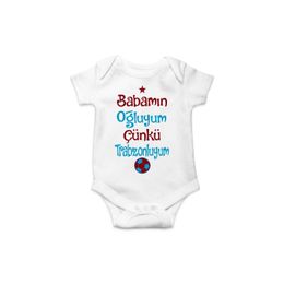 Cennet Baby Kurzarmbody Trabzonspor Fan Baby Body Trabzon Babamin Ogluyum