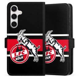 DeinDesign Handyhülle 1. FC Köln Offizielles Lizenzprodukt Colour Stripes 1.FC, Samsung Galaxy S24+ Hülle Handy Flip Case Wallet Cover, schwarz
