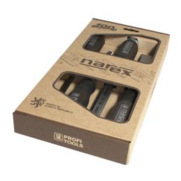 NAREX Stechbeitel Stechbeitel Set mit dunklem Griff 4 teilig