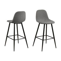 ebuy24 Barhocker 2er Set Willy Barhocker in hellgrau und einem Gest (2 St)