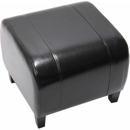 HHG Neuwertig] Sitzwürfel Aversa, Leder + Kunstleder, 37x45x47 cm schwarz - black