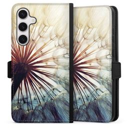 DeinDesign Handyhülle Pusteblume Fotografie Blumen Dandelion 1, Samsung Galaxy S24+ Hülle Handy Flip Case Wallet Cover, schwarz