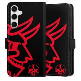 DeinDesign Handyhülle Offizielles Lizenzprodukt 1.FCK Dauerkarte, Samsung Galaxy S24+ Hülle Handy Flip Case Wallet Cover, schwarz