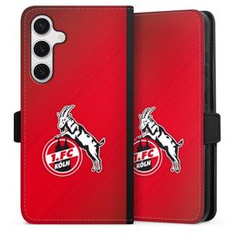 DeinDesign Handyhülle 1. FC Köln Offizielles Lizenzprodukt EffZeh 1. FC Köln rot, Samsung Galaxy S24+ Hülle Handy Flip Case Wallet Cover, schwarz