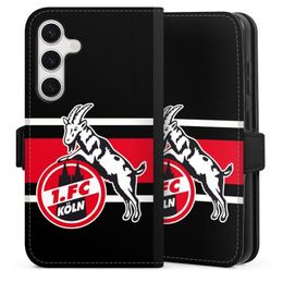 DeinDesign Handyhülle 1. FC Köln Offizielles Lizenzprodukt Colour Stripes 1.FC, Samsung Galaxy S24 Hülle Handy Flip Case Wallet Cover, schwarz