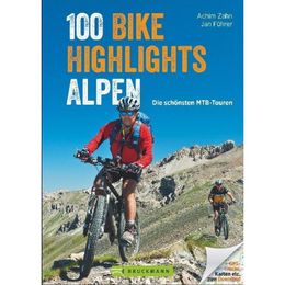 Bruckmann 100 Bike Highlights Alpen - Achim Zahn, Jan Führer, Kartoniert (TB)