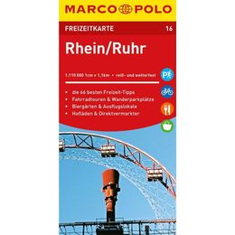 MARCO POLO Freizeitkarte 16 Rhein, Ruhr 1:100.000, Karte (im Sinne von Landkarte)