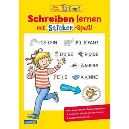 Schreiben lernen mit Sticker-Spaß / Conni Gelbe Reihe Bd.50 - Hanna Sörensen, Kartoniert (TB)