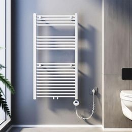 Sonni - Badheizkörper Elektrisch Handtuchtrockner 1150x600mm Mittelanschluss Handtuchwärmer Gerade, Weiß