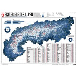 266 Skigebiete der Alpen - Stefan Spiegel, Lana Bragin, Karte (im Sinne von Landkarte)