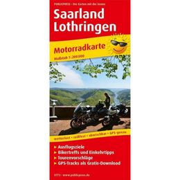 PublicPress Motorradkarte Saarland - Lothringen, Karte (im Sinne von Landkarte)