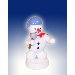 Volkskunst Zenker Sammelfigur Weihnachtsdekoration Schneemann Sänger Höhe 8cm NEU, bunt