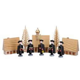 OTTO Sammelfigur Weihnachtsdekoration Kurrendefiguren mit Bäume Häuser und Kirche hell, bunt