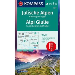 KOMPASS Wanderkarte 064 Julische Alpen, Nationalpark Triglav, Alpi Giulie 1:25.000, Karte (im Sinne von Landkarte)