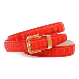 Anthoni Crown Damen Lederg&uuml;rtel G&uuml;rtel aus innovativem Leder mit kleiner eckiger Schlie&szlig;e rot 75