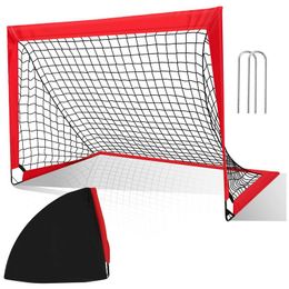 Fußballtor Faltbares Tragbares Fußballnetz Mini Fußball Tor für Kinder 120 x 90 x 90 cm - Rot - HENGDA