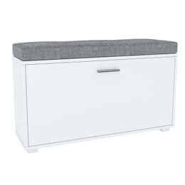 Feldmann-Wohnen Schuhschrank 910 (910, 1-St., Schuhschrank) 91x27x52,5cm weiß Strukturstoff hellgrau